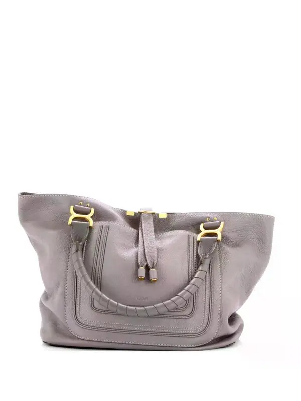 Chloé Marcie Leather Large Tote Bag - Grey