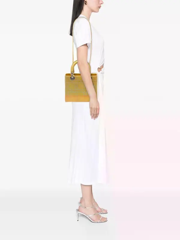 Dior Medium Patent Leather Lady Satchel - Yellow
