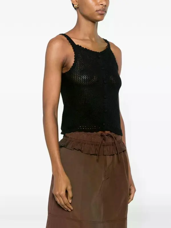 DUNST Crochet-knit Embellished Top
