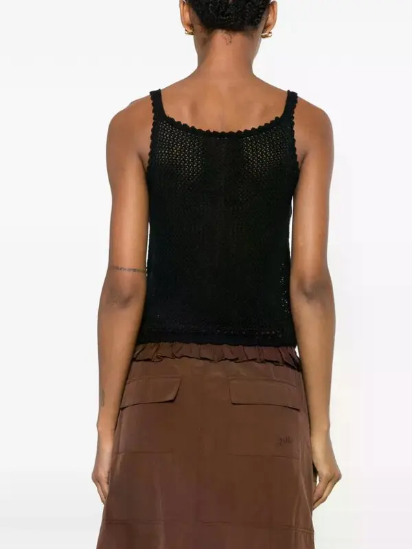 DUNST Crochet-knit Embellished Top