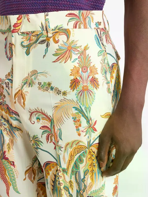 Etro Floral-print Wool-gabardine Trousers