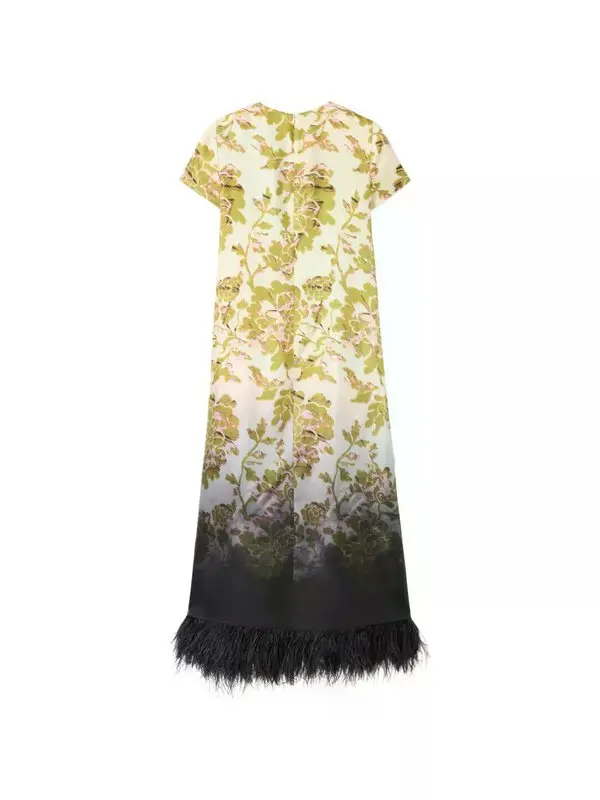 La DoubleJ Swing Dress With Feather Trim