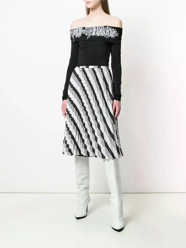 Off-White Strapless Blouse With Front Logo