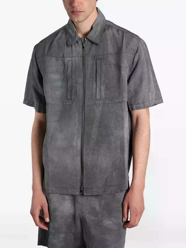 ROBERTO COLLINA Zip-up Short-sleeve Shirt