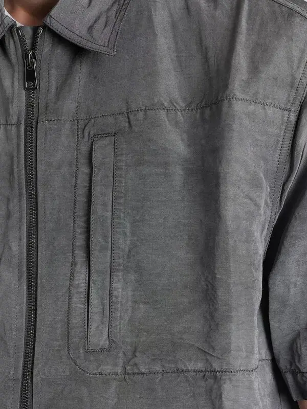ROBERTO COLLINA Zip-up Short-sleeve Shirt