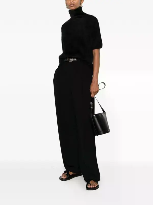 Soft Goat High-neck Short-sleeve Sweater