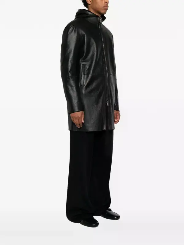 Tagliatore Wilson Hooded Leather Jacket