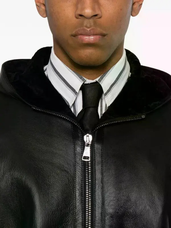 Tagliatore Wilson Hooded Leather Jacket