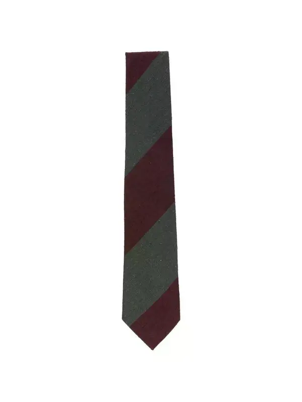 Tagliatore Silk Diagonal Stripe Tie - Grey
