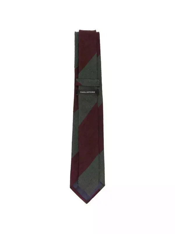 Tagliatore Diagonal Stripe Silk Tie - Grey