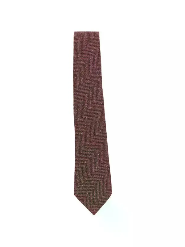 Tagliatore Textured Herringbone Tie - Red