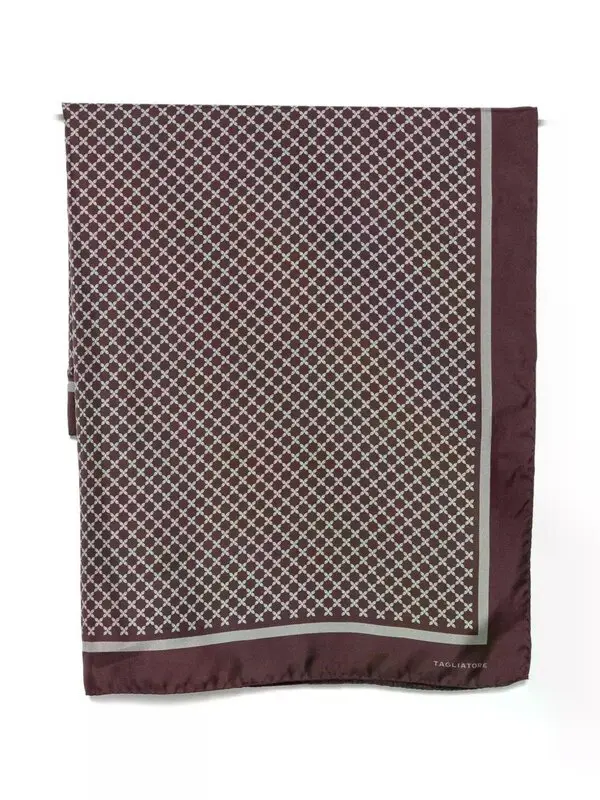 Tagliatore Geometric-print Silk Scarf - Purple