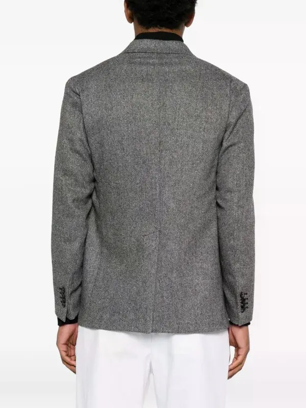Tagliatore Herringbone Double-breasted Blazer - Black