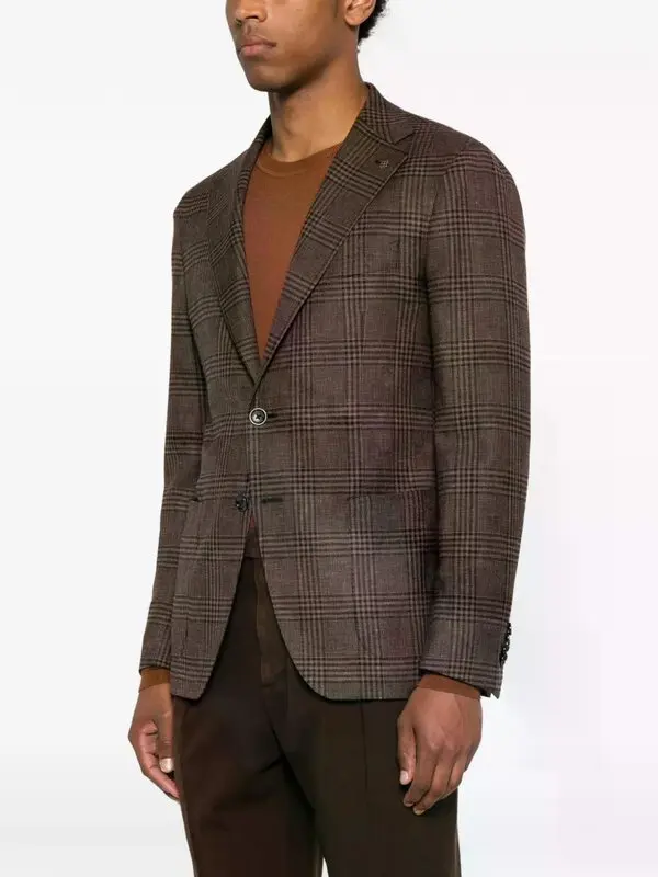 Tagliatore Check-pattern Blazer - Brown