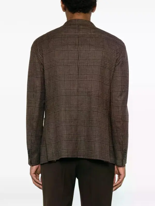 Tagliatore Check-pattern Blazer - Brown