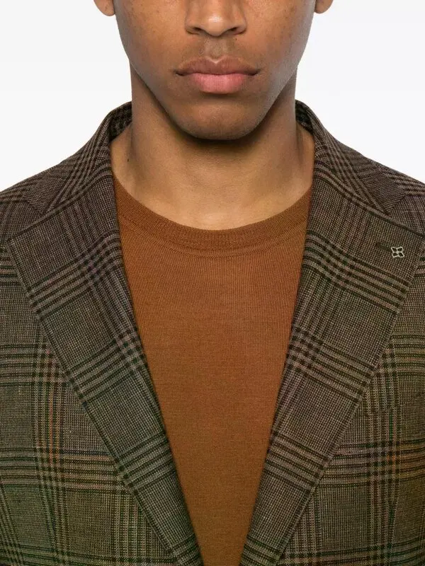 Tagliatore Check-pattern Blazer - Brown