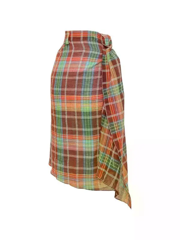 KATE CATE Checkered Sarong Skirt