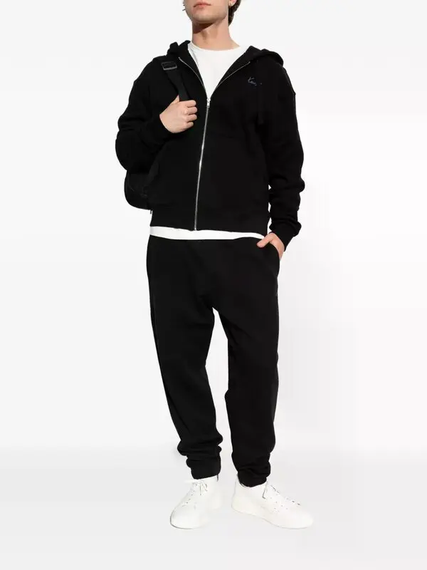 Kenzo Logo Embroidered Zip-up Hoodie