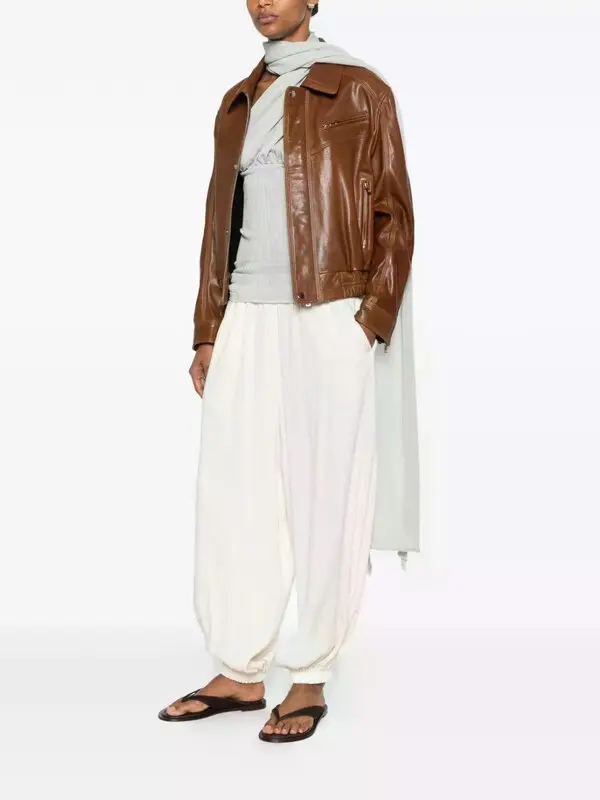 Nour Hammour Clint Leather Jacket - Brown