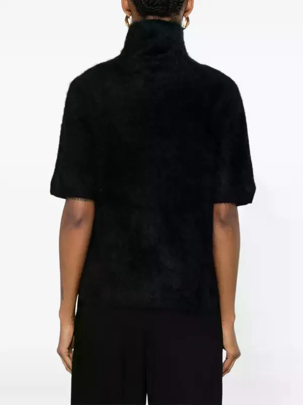 Soft Goat High-neck Short-sleeve Sweater