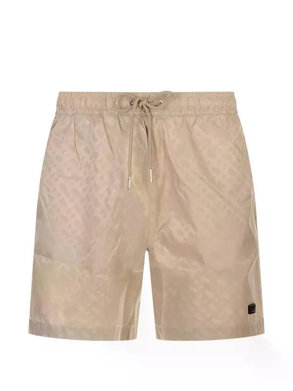 BOSS Monogram Print Drawstring Swim Shorts
