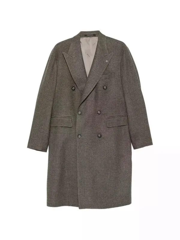 Tagliatore Prince Of Wales Check Double-breasted Coat - Brown