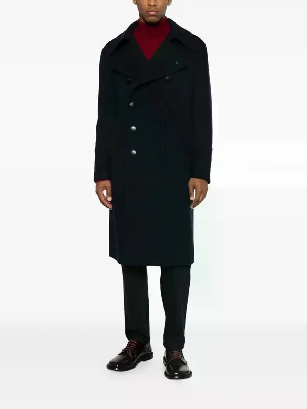 Tagliatore Double-breasted Twill-weave Coat - Blue