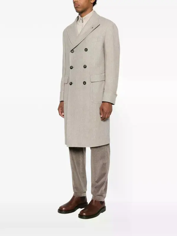 Tagliatore Double-breasted Herringbone Coat