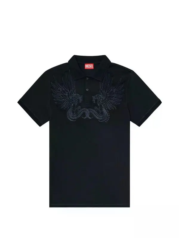 DIESEL® T-phen Embroidered Polo Shirt - Black