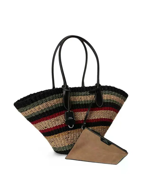 Polo Ralph Lauren Striped Raffia Tote Bag