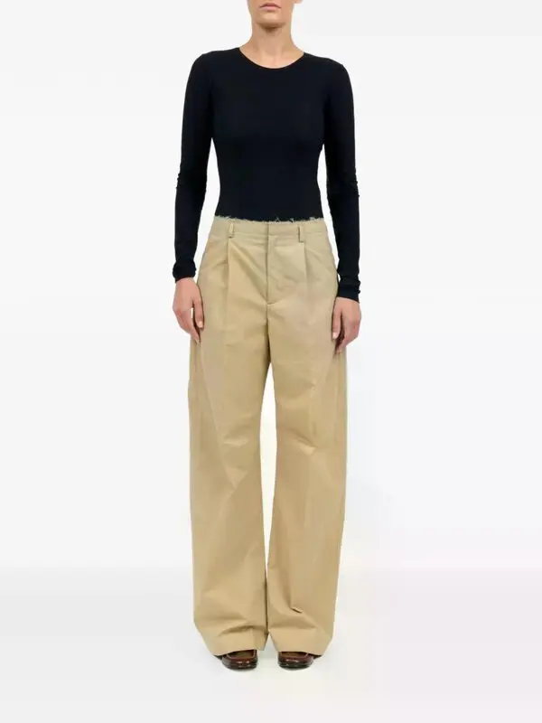 MAISON MARGIELA Raw-edge Pleated Trousers - Neutrals