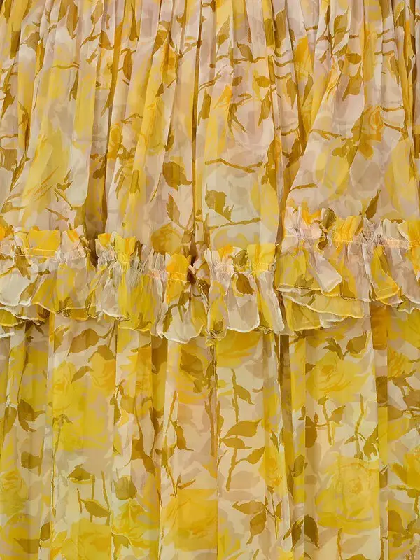 Chloé Rose Print Tiered Dress