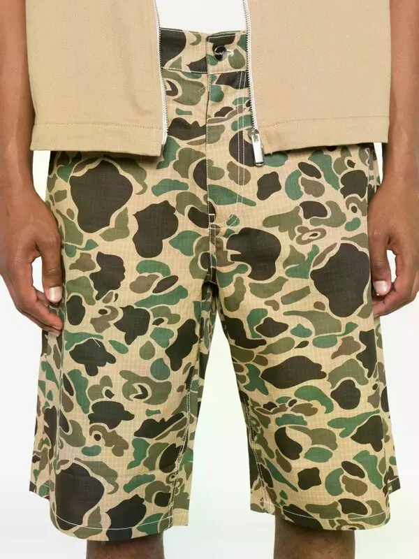 REPLAY Camouflage Print Ripstop Shorts