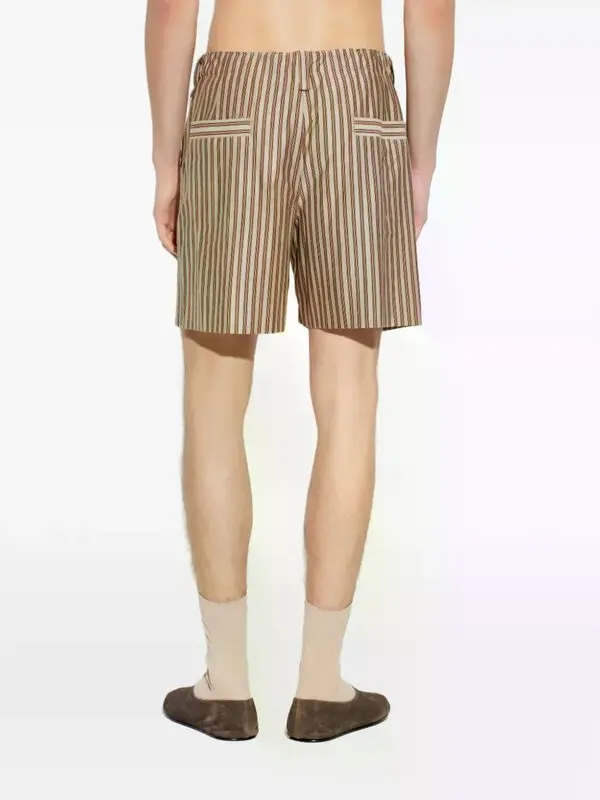 Issey Miyake Striped Shorts - Brown