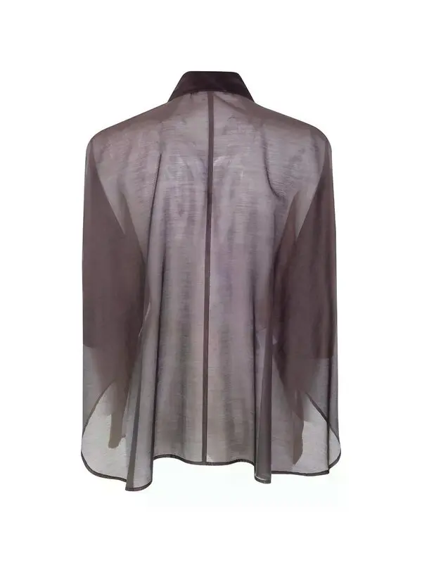 DRHOPE Sheer Button-up Shirt