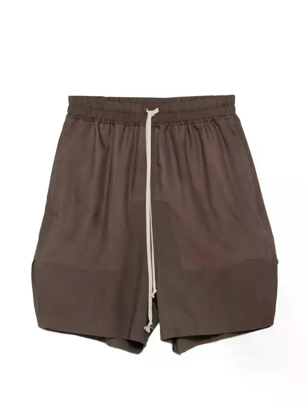 Rick Owens Dark Drawstring Side-slit Shorts