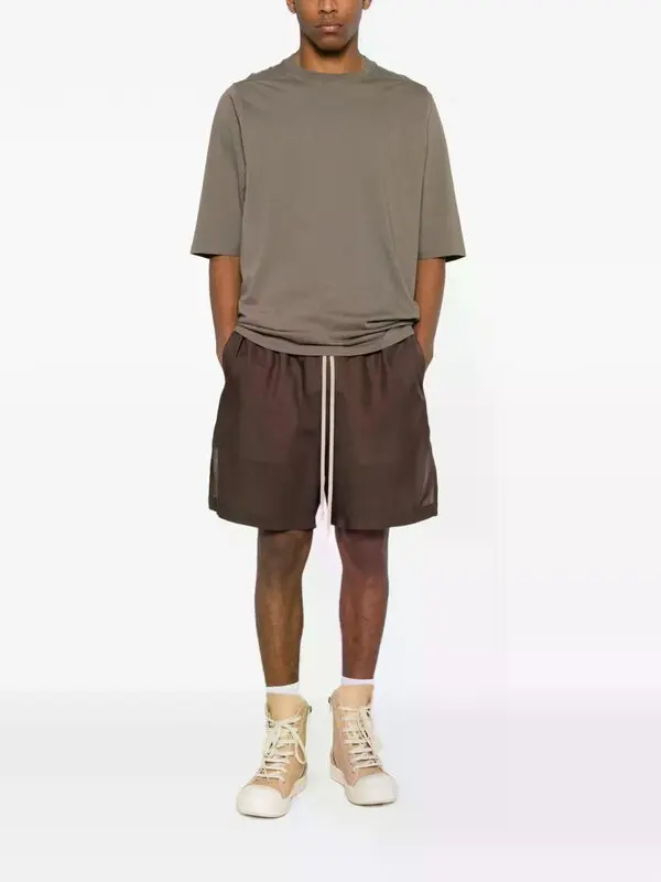 Rick Owens Dark Drawstring Side-slit Shorts