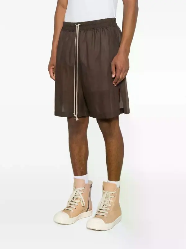 Rick Owens Dark Drawstring Side-slit Shorts
