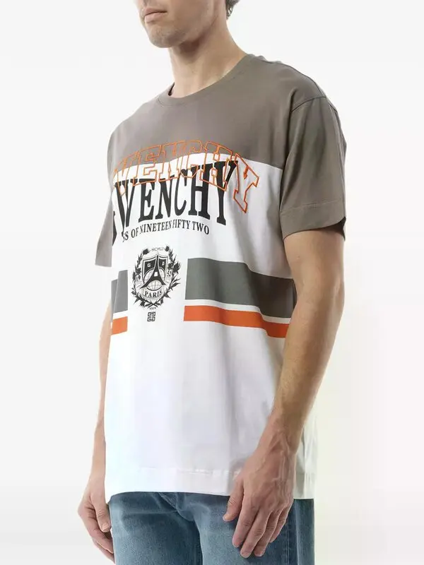Givenchy College-print Striped T-shirt
