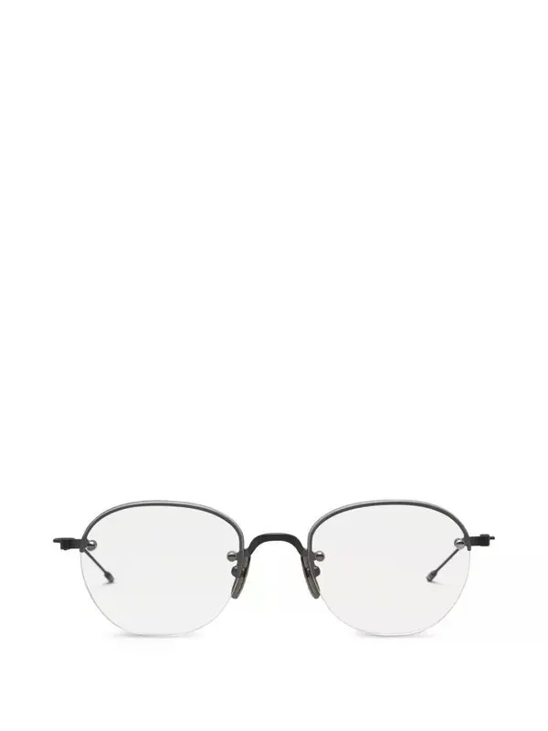 Thom Browne Semi-rimless Oval-frame Glasses - Black
