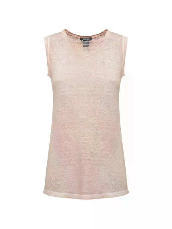 Avant Toi Linen Knit Sleeveless Vest - Neutrals