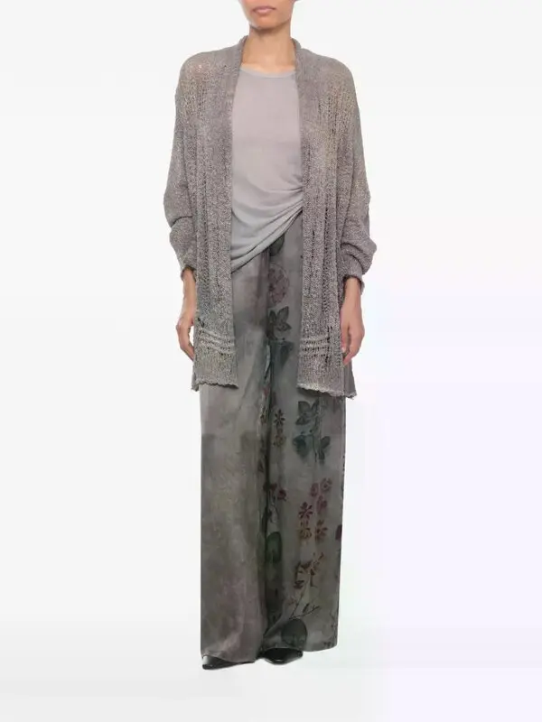 Avant Toi Open-knit Distressed Cardigan - Grey