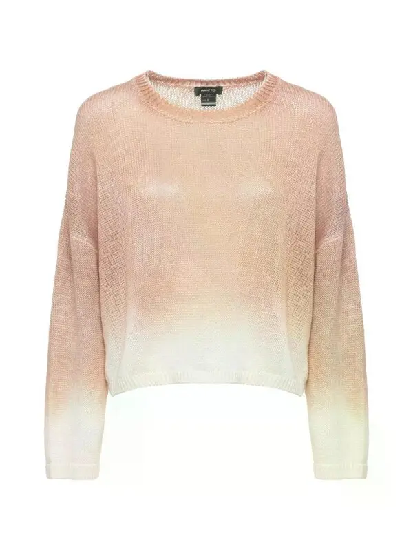 Avant Toi Ombré Effect Open Knit Sweater - Pink
