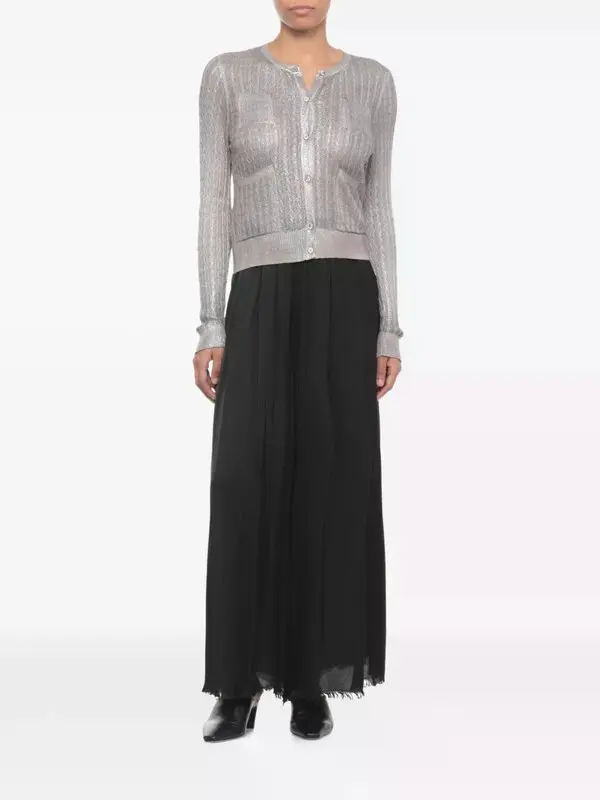 Avant Toi Ash Silk Cable-knit Cardigan