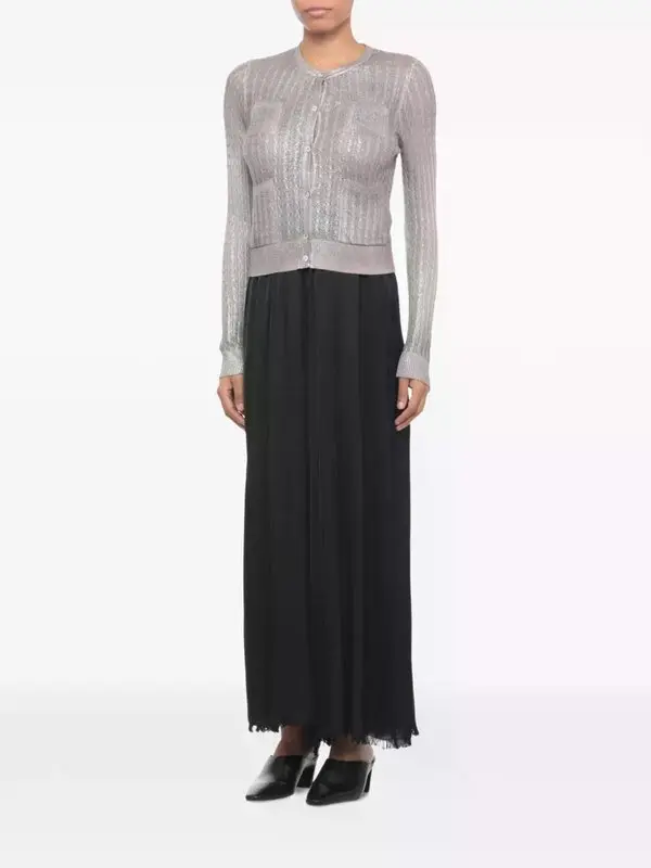 Avant Toi Ash Silk Cable-knit Cardigan