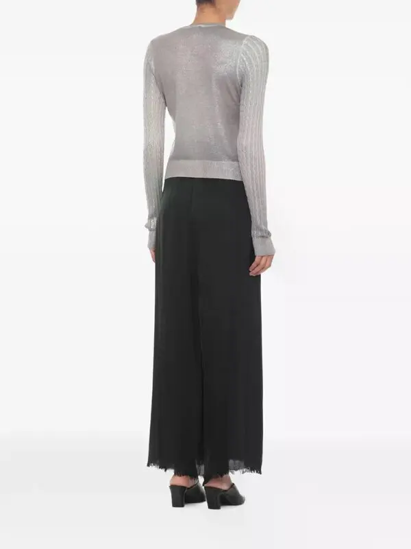Avant Toi Ash Silk Cable-knit Cardigan