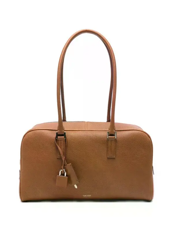 TOM FORD Grain Leather Shoulder Bag - Brown