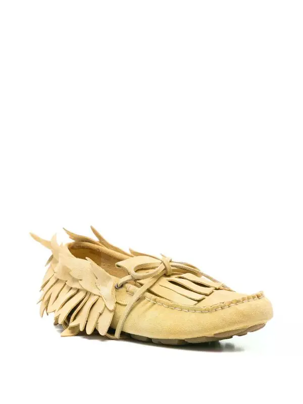 Alberta Ferretti Feather-detail Fringed Shoes
