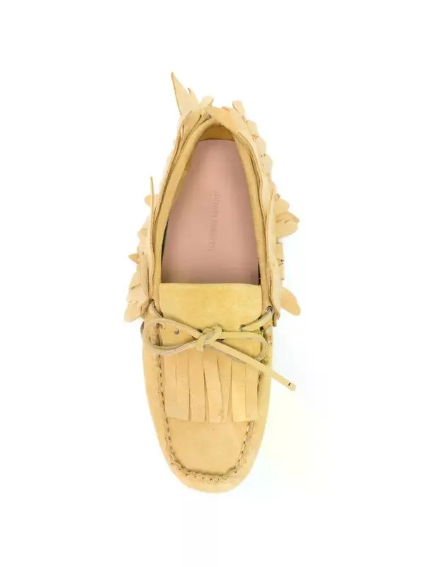 Alberta Ferretti Feather-detail Fringed Shoes