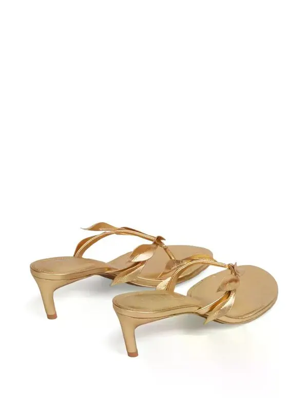 Cult Gaia Leaf-detail Metallic Sandals